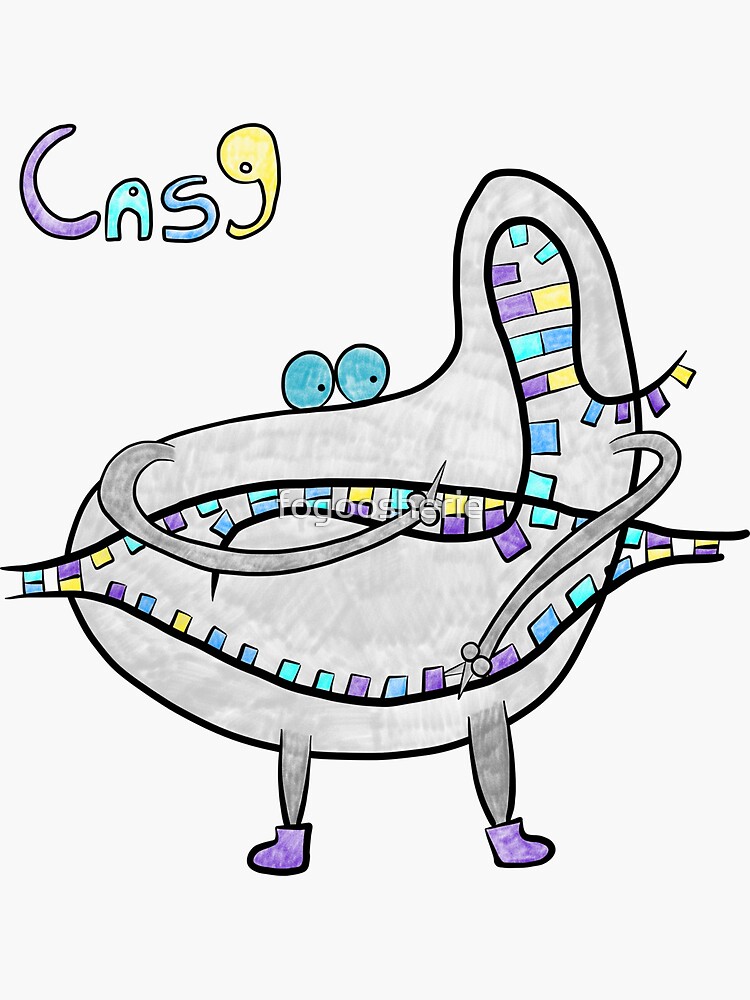 "Cute CRISPR Cas9 // Pencil Edition" Sticker for Sale by fogoosherie ...