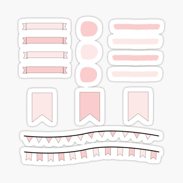 "Light Pink Journal Sticker Pack" Sticker for Sale by JuliaReiland ...