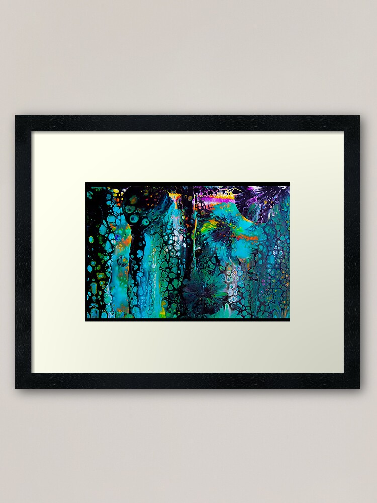 "Acrylic Syfy Fluid Art Artwork with beautiful bold colors" Framed Art ...