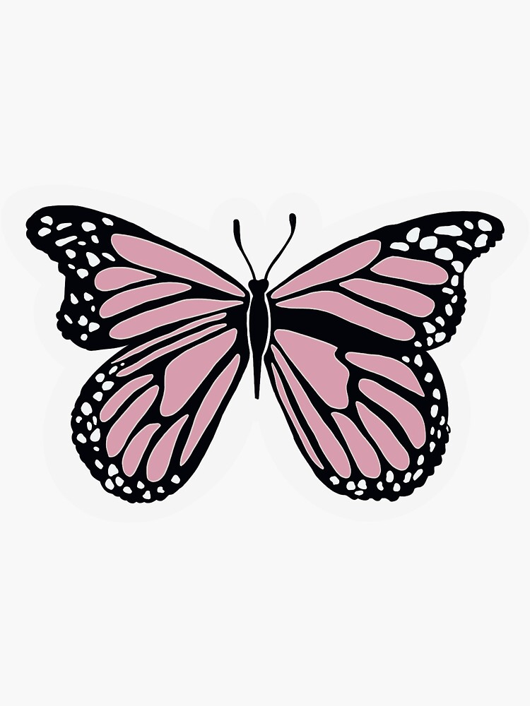 "Pink Butterfly Sticker " Sticker by craftsbymadelyn | Redbubble