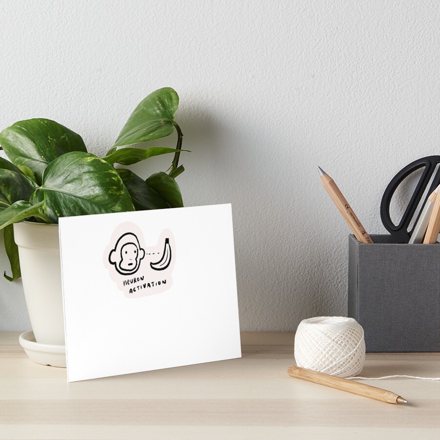 "Neuron activation monkey simple minimal cute sticker" Art Board Print ...