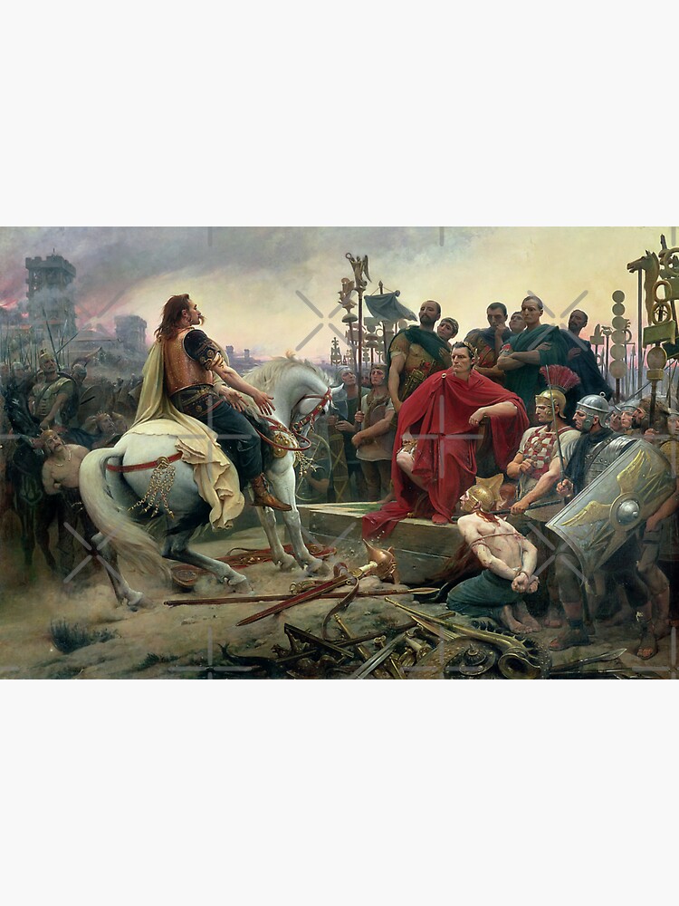 "Vercingetorix surrenders to Caesar during the Battle of Alesia ...