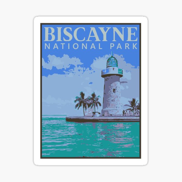 "Biscayne National Park Travel Poster" Sticker by captainron04 | Redbubble