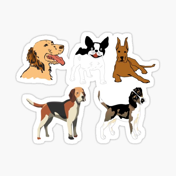 Pegatina «Pack de perros Stikers de ilustración» de NouhiOussama ...