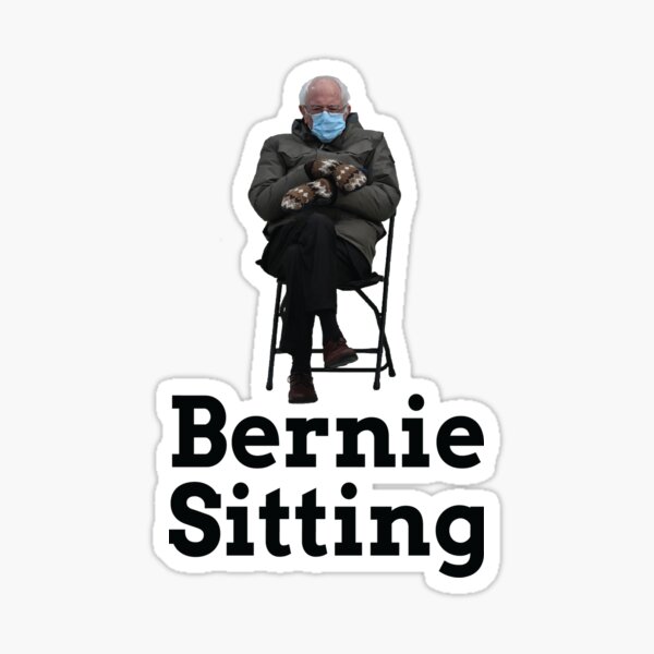 "Bernie sitting meme" Sticker by amino98 | Redbubble