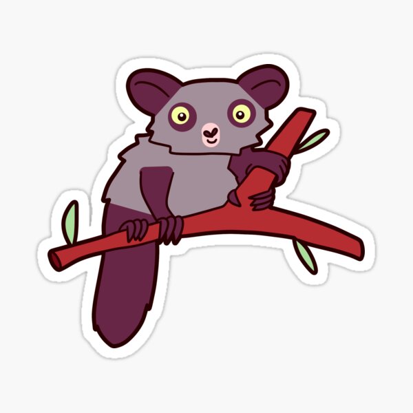 "Aye Aye on Tree Branch" Sticker for Sale by SaradaBoru | Redbubble