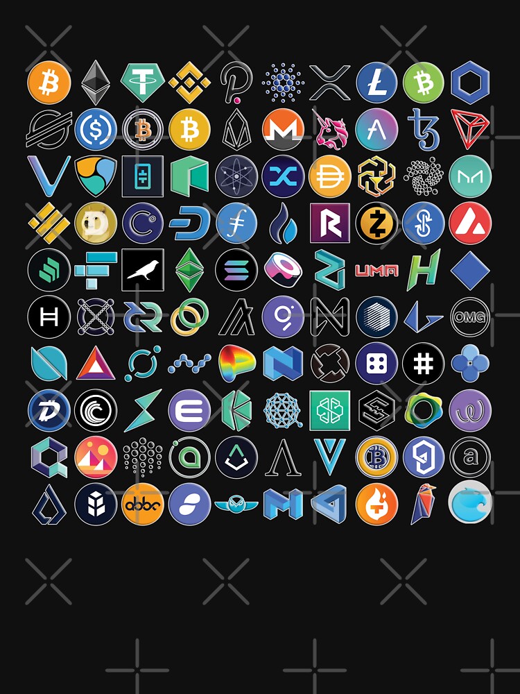 "Crypto Logos 3D on Black" Active T-Shirt for Sale by Aetha | Redbubble