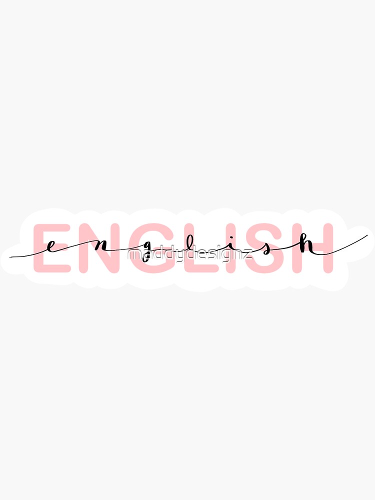 "English Subject" Sticker for Sale by maddydesignz | Redbubble