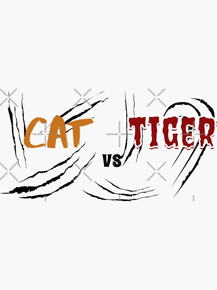 "cat vs tiger cat and tiger" Sticker for Sale by tshirtsprint | Redbubble