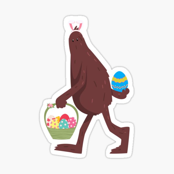 "Easter Bunny Bigfoot Sasquatch Egg Hunt" Sticker for Sale by ...