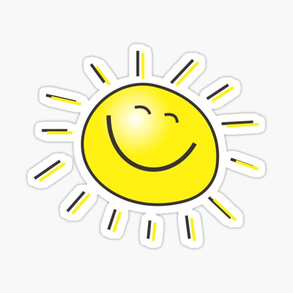 "Smiling happy Sun" Sticker for Sale by smellcatty | Redbubble