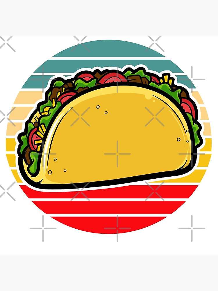 "Taco Retro Sunset Mexican Fast Food" Art Print for Sale by ...