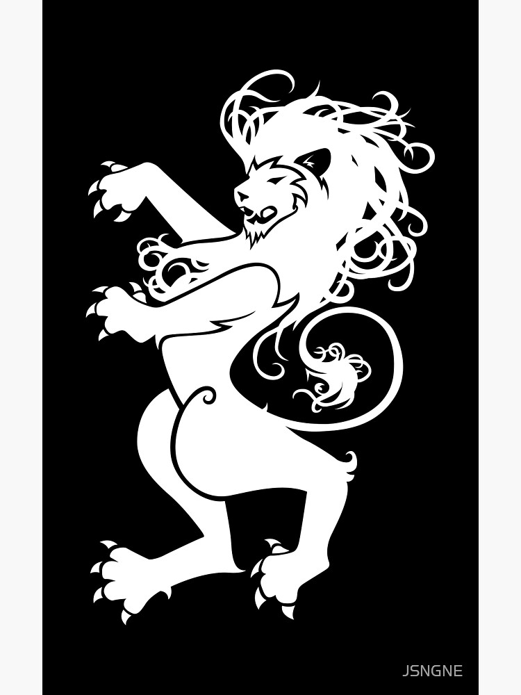 "Rampant Lion in White" Poster by JSNGNE | Redbubble