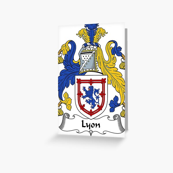 "Lyon Coat of Arms / Lyon Family Crest" Greeting Card by ...