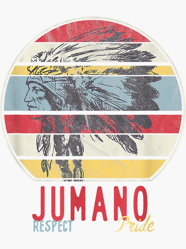 "Jumano Native American Indian Tribe Respect Pride Retro Sun" Sticker ...