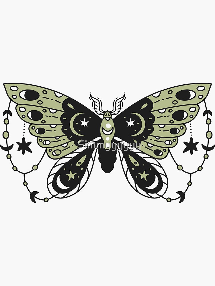 "Sage Moth" Sticker for Sale by Simmyyyyyy | Redbubble