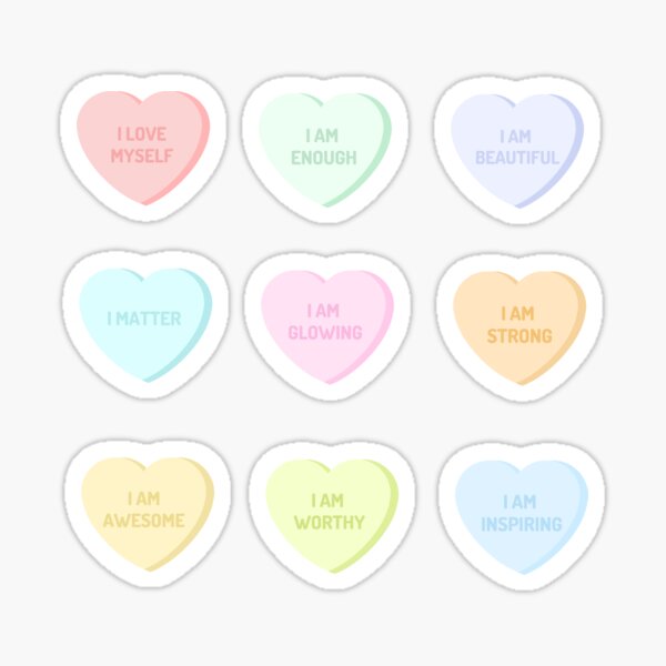 "Self Love Heart Candy" Sticker for Sale by ehmacarena-art | Redbubble