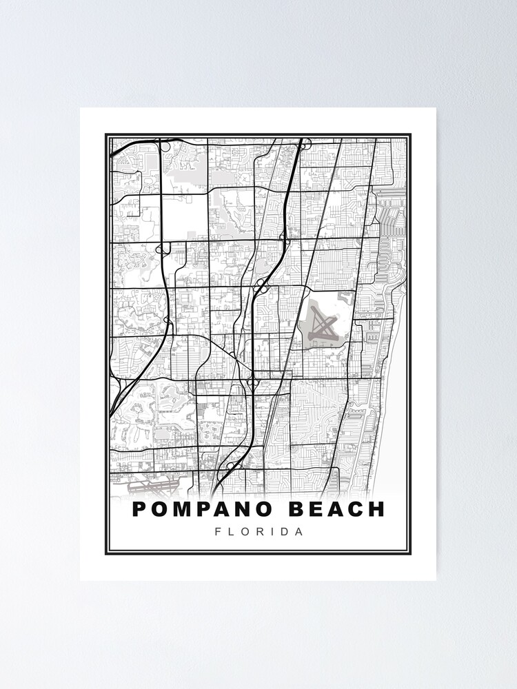 "Pompano Beach Map" Poster for Sale by sibudas | Redbubble
