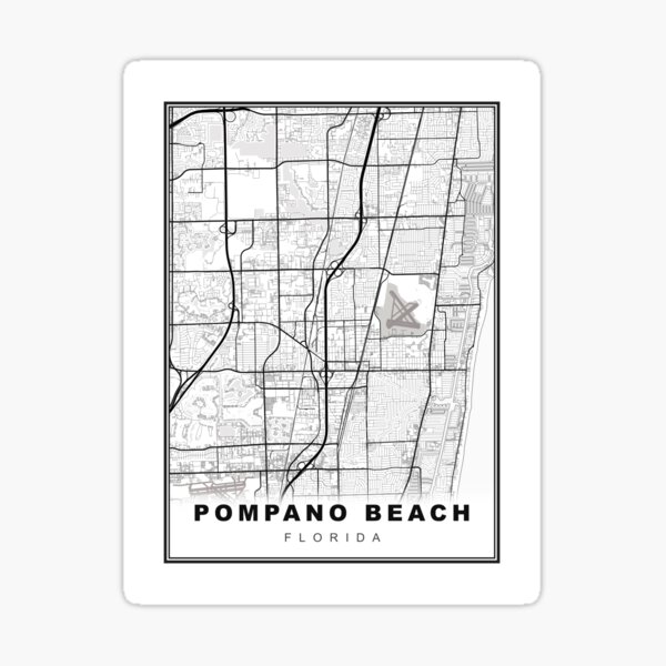 "Pompano Beach Map" Sticker for Sale by sibudas | Redbubble