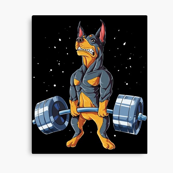 "Doberman Weightlifting Shirt for Men Women Boys Girls Kids Gym Dog ...