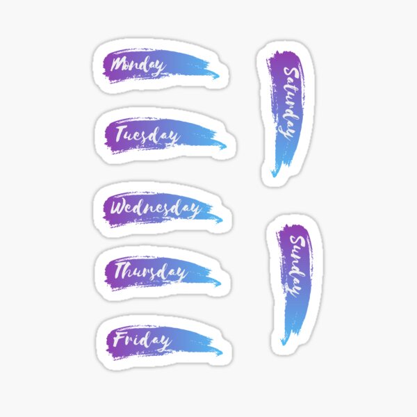 Sticker: Wochentage | Redbubble