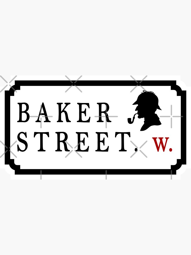 "Sherlock Holmes Dr Watson Vintage Baker Street Sign Silhouette ...