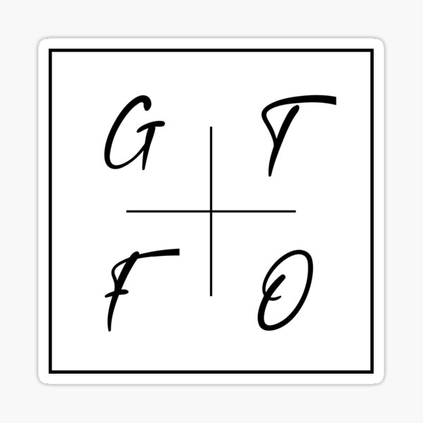"4-Letter Design gtfo" Sticker for Sale by johma | Redbubble