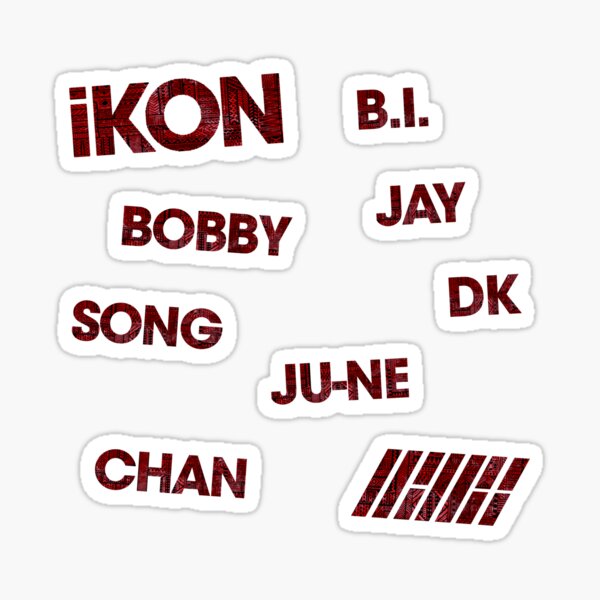 "iKON - K-Pop Sticker Pack" Sticker for Sale by artsycore | Redbubble