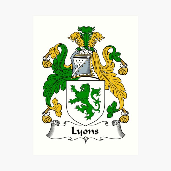 "Lyons Coat of Arms / Lyons Family Crest" Art Print for Sale by ...