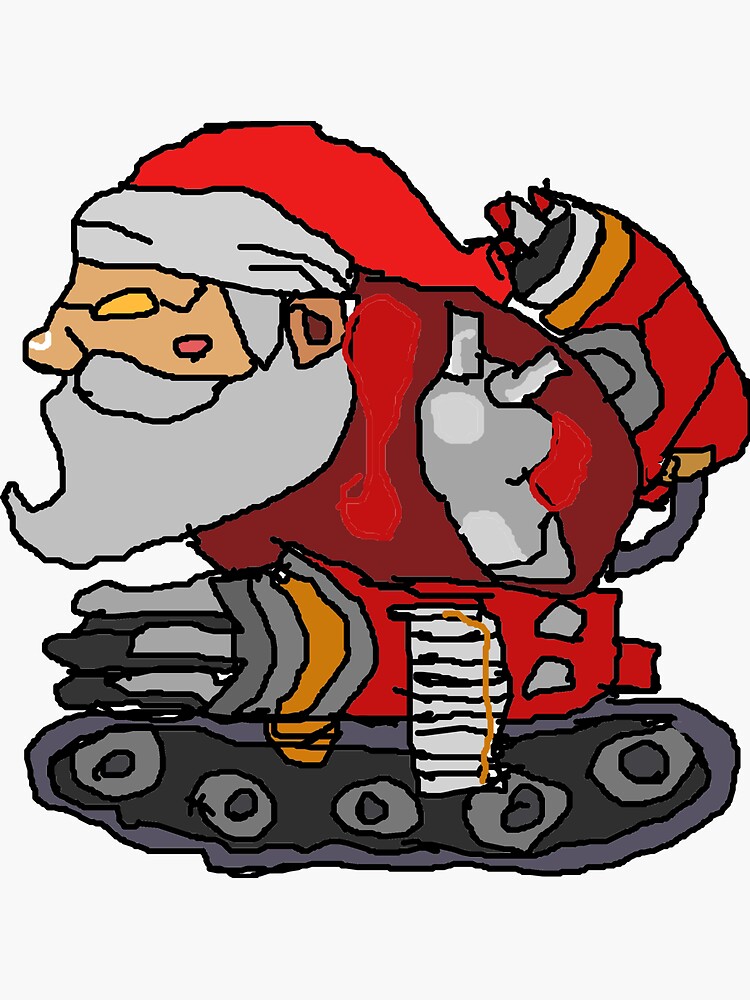 "SANTA WITH A MACHINE GUN" Sticker for Sale by TCHG | Redbubble