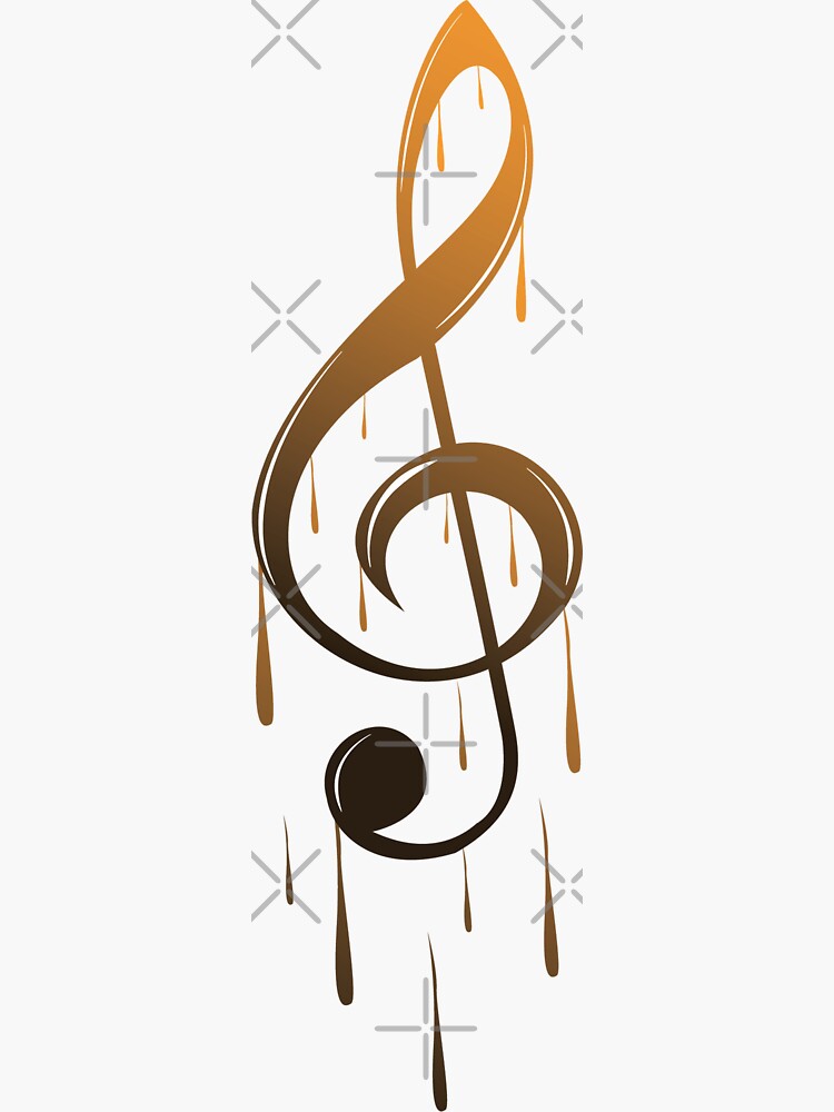 "Dripping treble clef" Sticker for Sale by Vectorsbasket | Redbubble