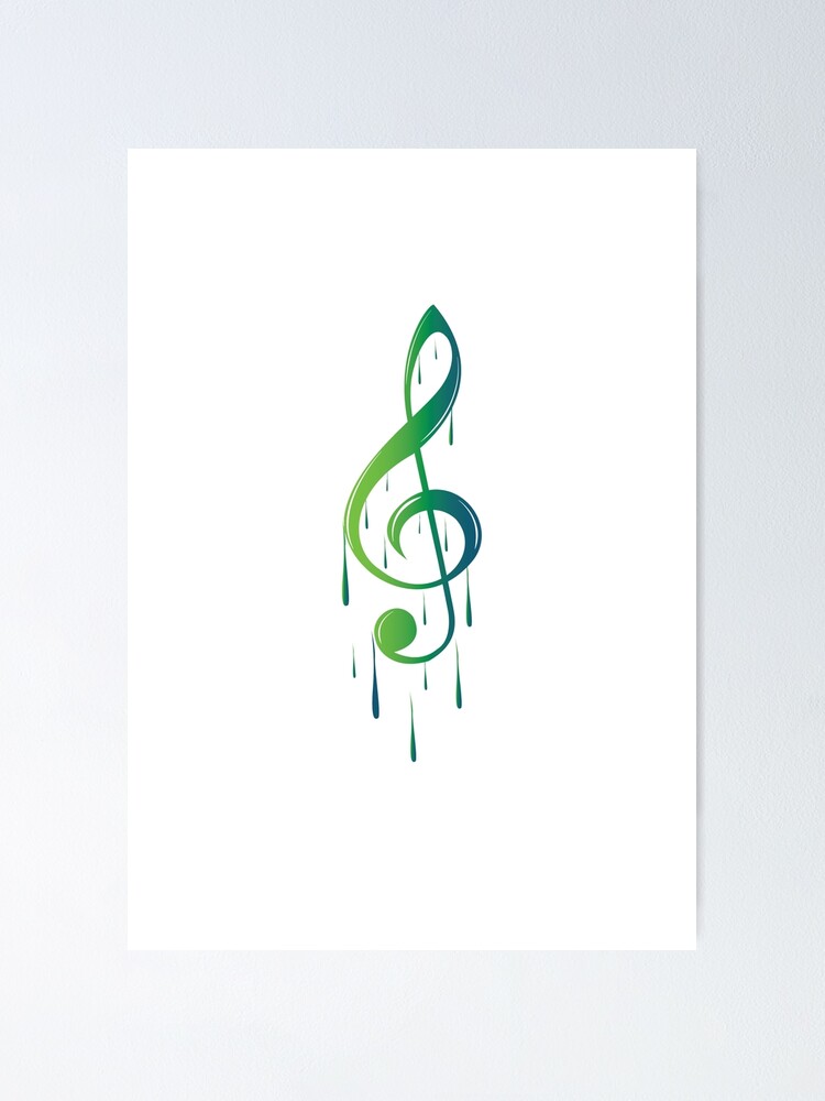 "Dripping treble clef" Poster by Vectorsbasket | Redbubble