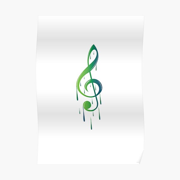 "Dripping treble clef" Poster by Vectorsbasket | Redbubble