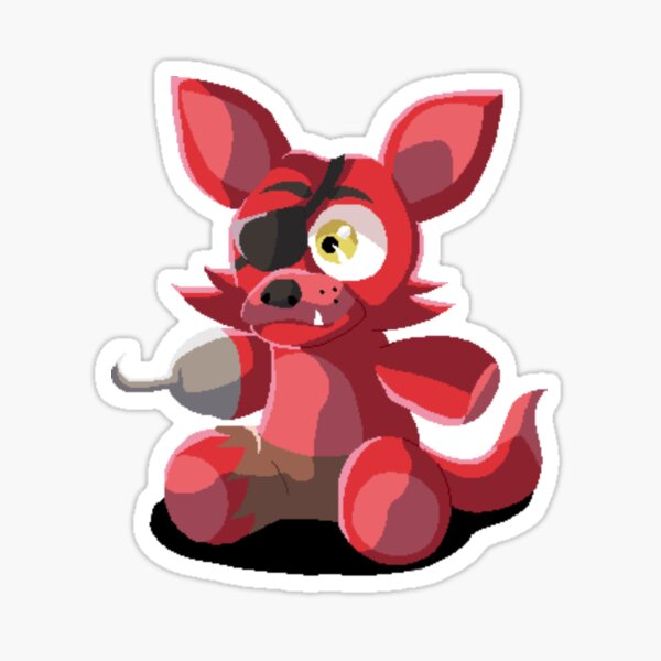 "Pixel Foxy Sticker - Hook" Sticker for Sale by BritishCrumpet | Redbubble