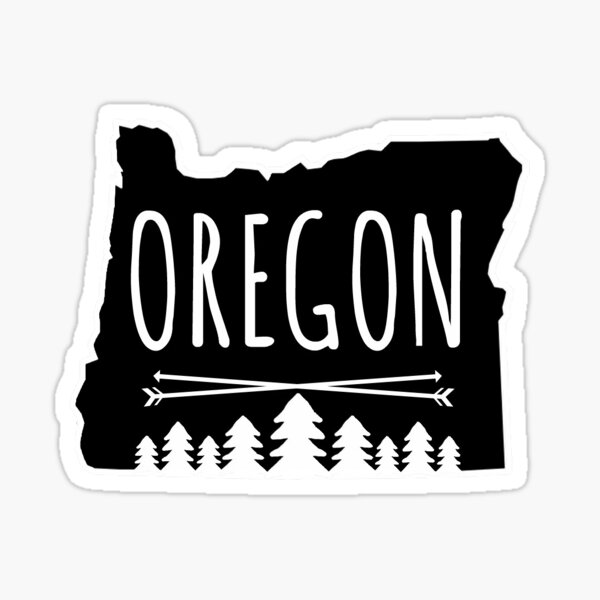 "Oregon Trees - in black" Sticker by followleeanne | Redbubble