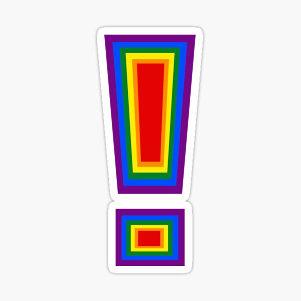 "Rainbow Pride Exclamation Mark" Sticker for Sale by Indiscreet | Redbubble