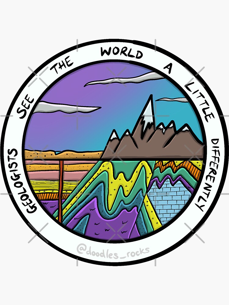 Pegatina «La insignia de honor de un geólogo» de RockADoodles | Redbubble