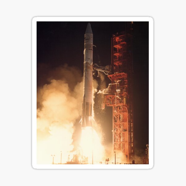 "Atlas-Centaur launches with one INTELSAT V satellite" Sticker for Sale ...