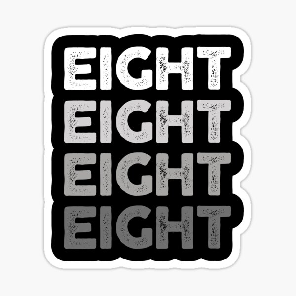 "8th Kids Birthday, Adults Favorite Number Eight, Sports Grey" Sticker ...