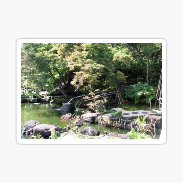 "Pond in a Japanese temple garden" Sticker for Sale by Cevetan | Redbubble