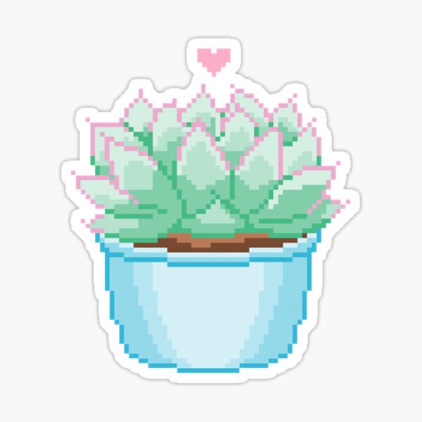 "Pixel plant" Sticker for Sale by mofin | Redbubble