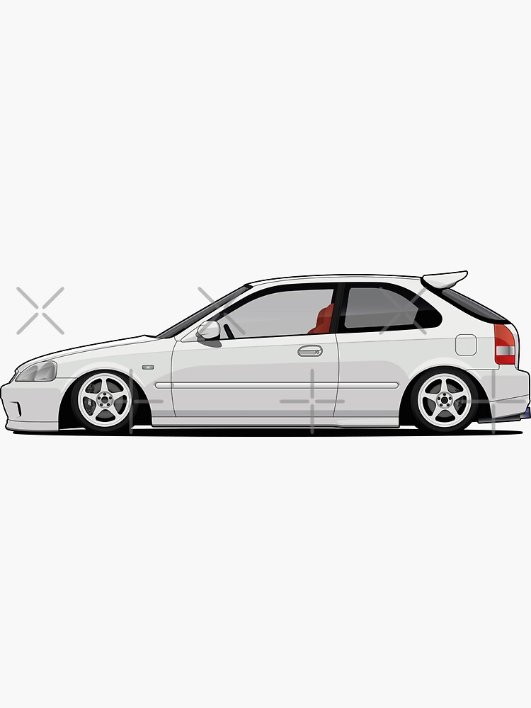 "Civic EK9 white" Sticker for Sale by OlegNaches | Redbubble