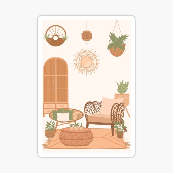 "Bohemian Room Interior Design" Sticker for Sale by Cozy-Dreams | Redbubble
