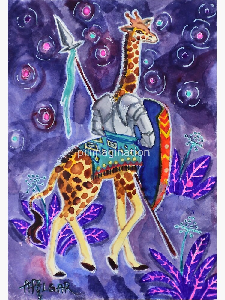 "Giraffe Knight" Poster for Sale by pilimagination | Redbubble