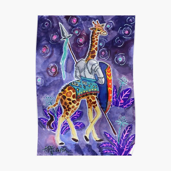 "Giraffe Knight" Poster for Sale by pilimagination | Redbubble