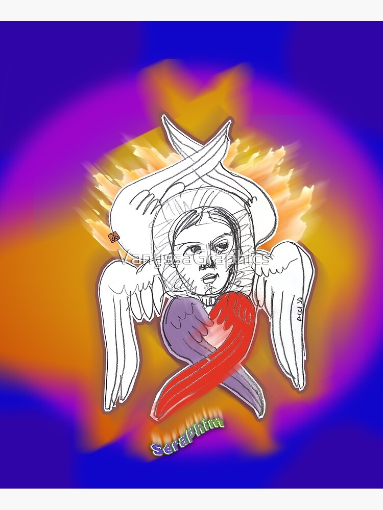 "Seraphim - The Fire Angel (drawing by ACCI)" Poster for Sale by ...