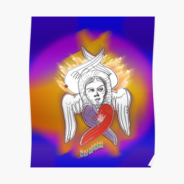 "Seraphim - The Fire Angel (drawing by ACCI)" Poster for Sale by ...