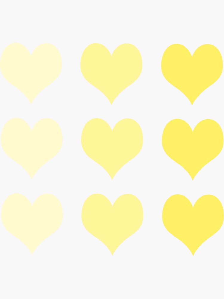 "Yellow Hearts" Sticker for Sale by vivi8 | Redbubble
