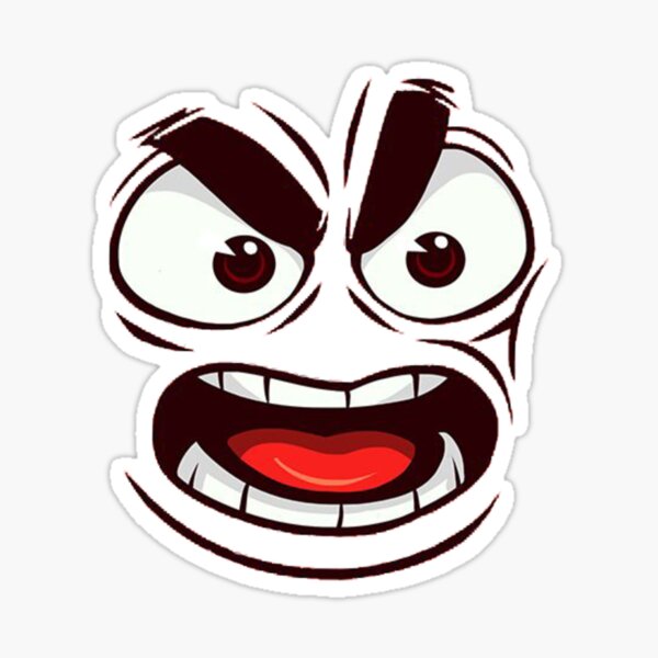 "angry face" Sticker for Sale by CaptainRoma | Redbubble