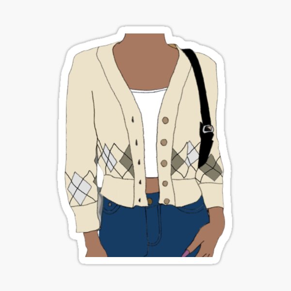 "trendy cardigan fit [sticker]" Sticker for Sale by hannahcustoms ...